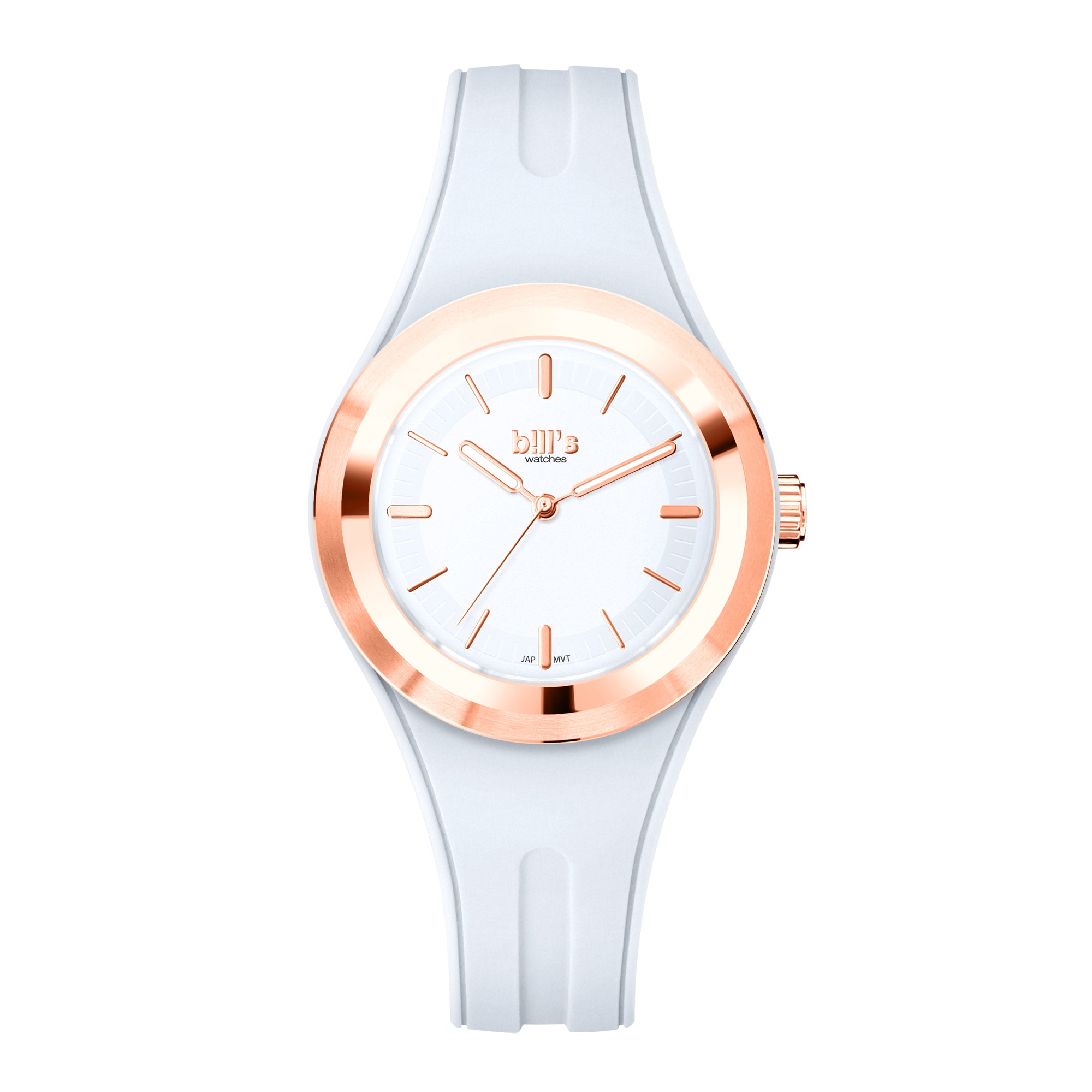 Twist 37 Silicone Watch - White / Rose Gold White – bills-store.com